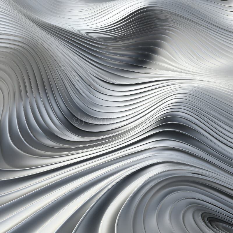 Silver Wavy Abstract Background - Sculptural Dimensionality and ...