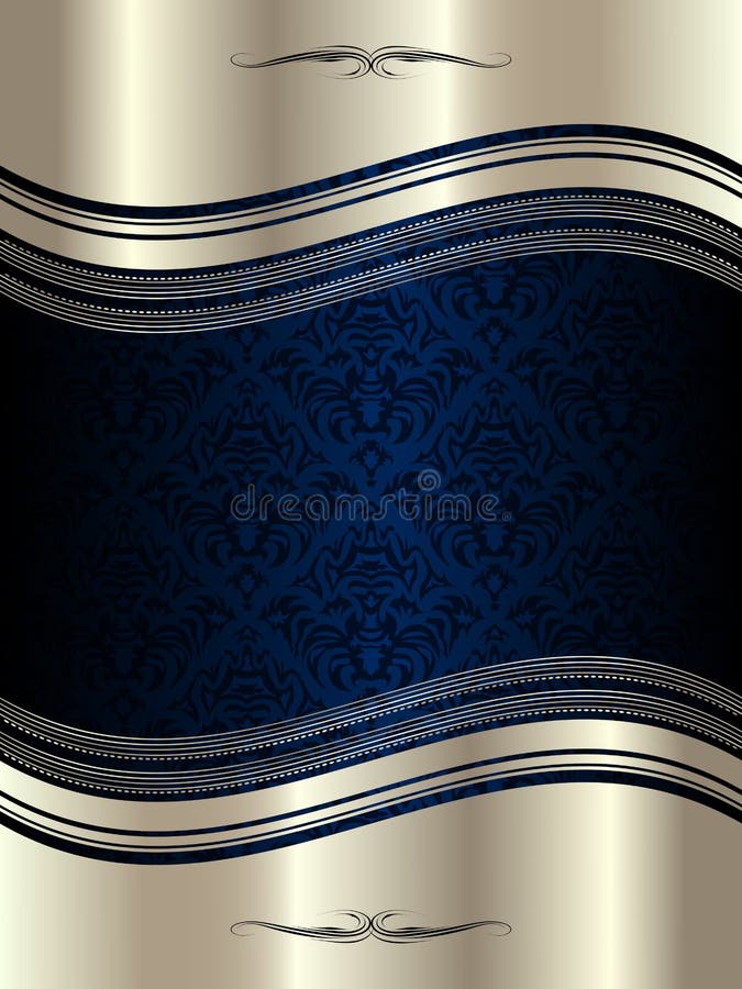 Silver wavy frame stock vector. Illustration of luxury - 37046711