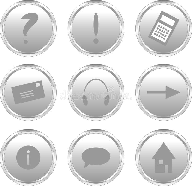 Silver website buttons stock vector. Illustration of home - 5208561