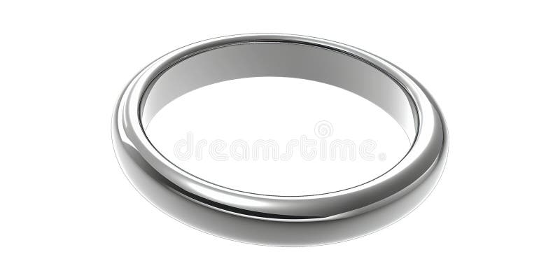 Silver Wedding Band Ring. Symbol of Commitment and Elegance Isolated on ...