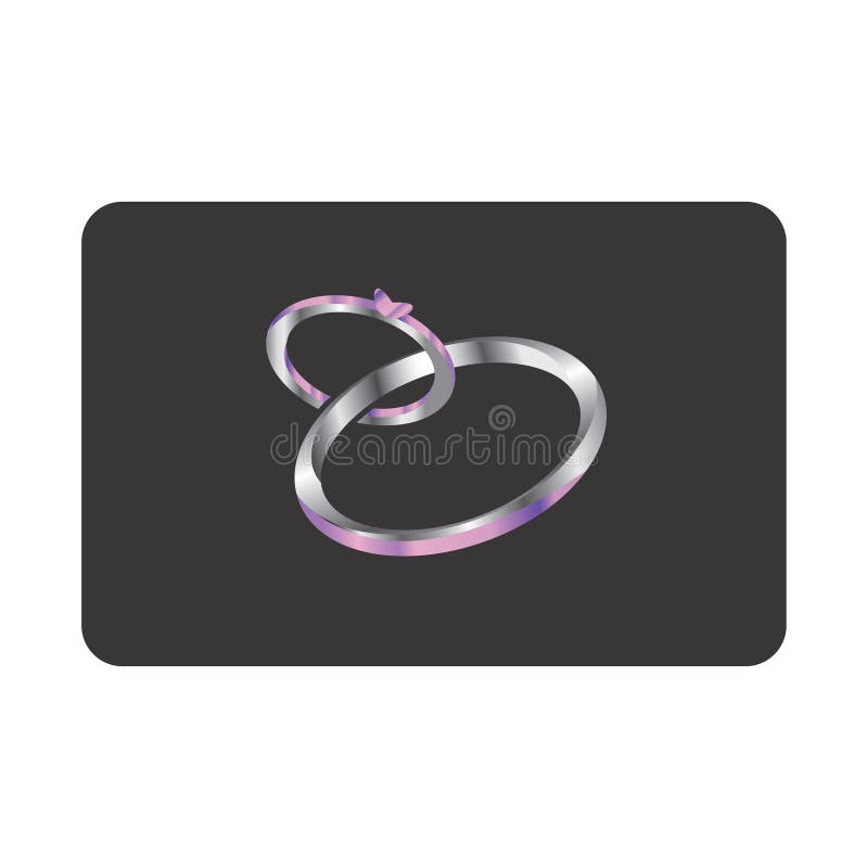 Silver Wedding Ring Couple Vector Set of 3D Realistic Icons Stock ...