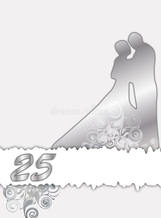 Day 25 Silver Wedding Anniversary Stock Illustration - Illustration of ...