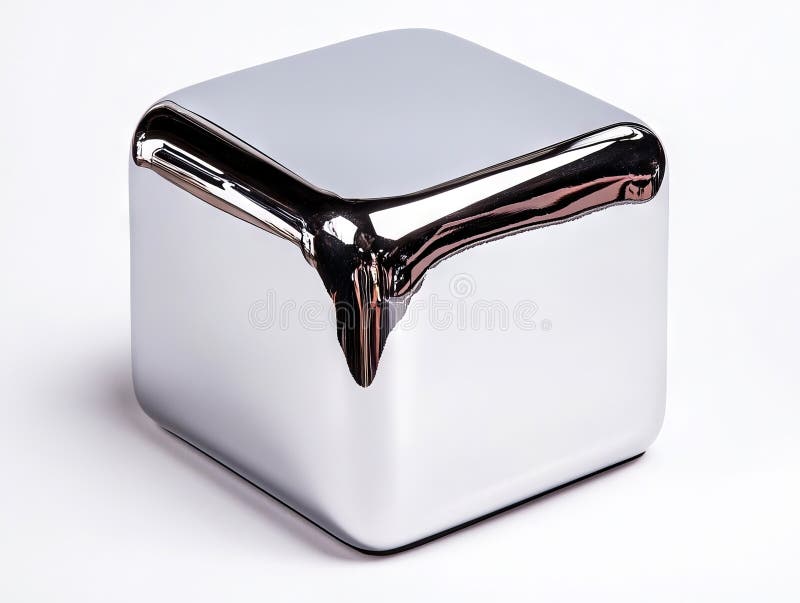 A Silver and White Cube with a Metal Handle Stock Illustration ...