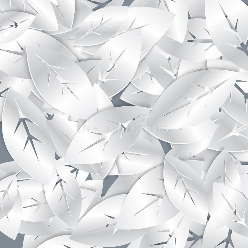 Silver White Foliage Abstract Seamless Pattern Stock Vector ...