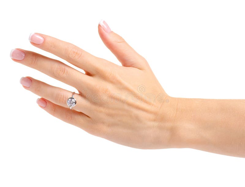 Silver White Gold Ring on Hand Stock Photo - Image of love, golden ...