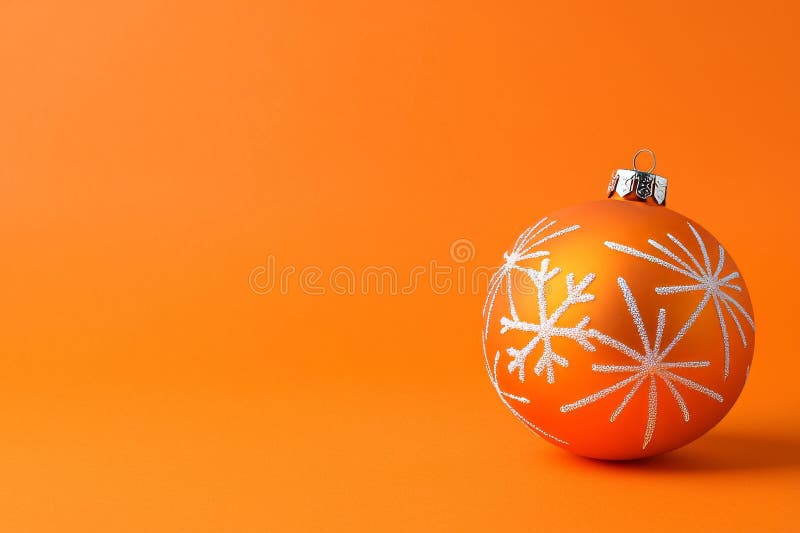 With a Silver White Snow Flake on a Background of Orange, an Orange ...
