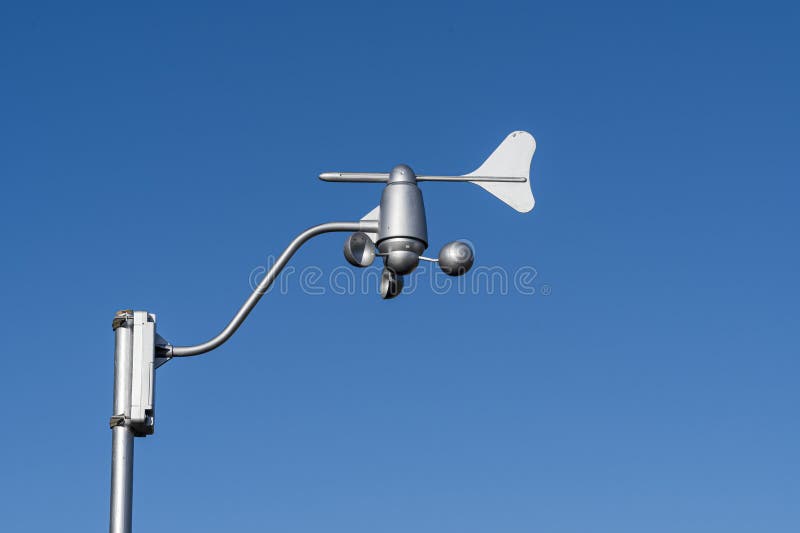 Silver Wind Speed and Direction Meter Stock Photo - Image of silver ...