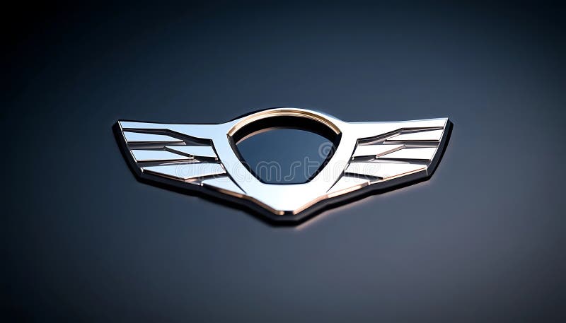 Winged Shield Emblem on Dark Background Reflecting Light Abstract ...