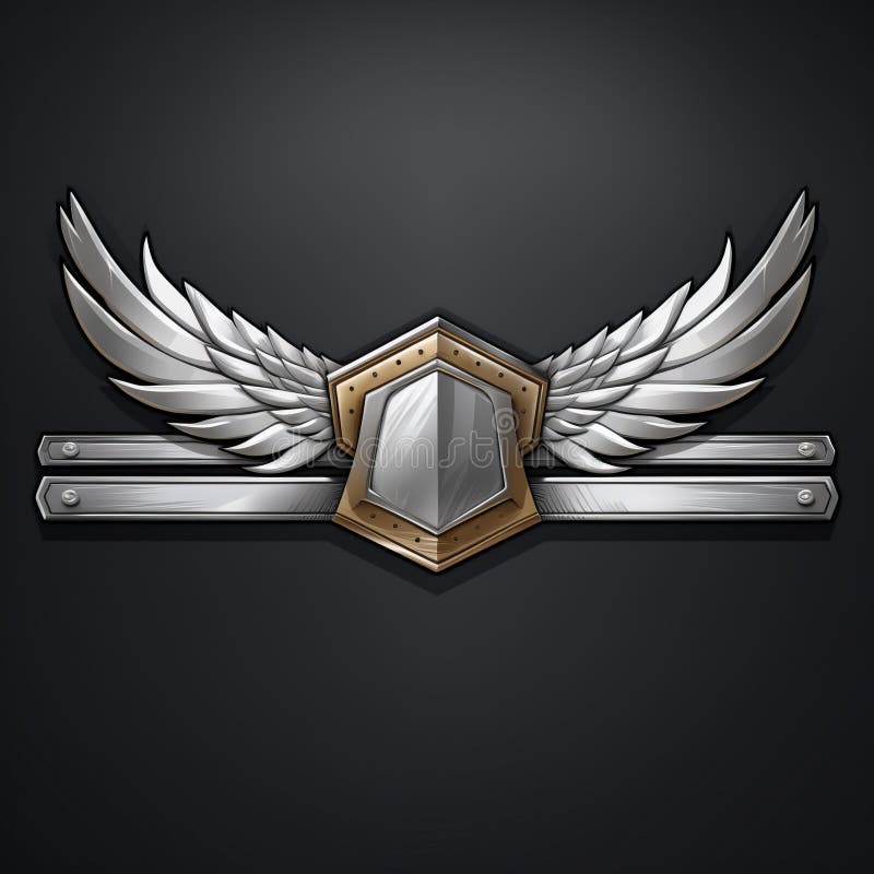 Silver Winged Shield: Metallic Rectangles Craftcore Logo for Players ...