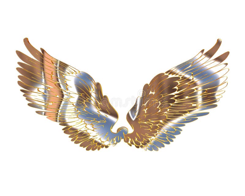 Silver wings. stock vector. Illustration of isolated - 47869027