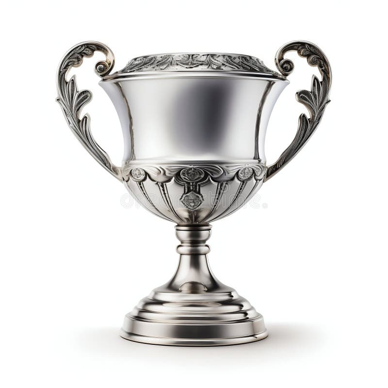 Silver Winner Cup Medal Isolated on White Background. Generative Ai ...