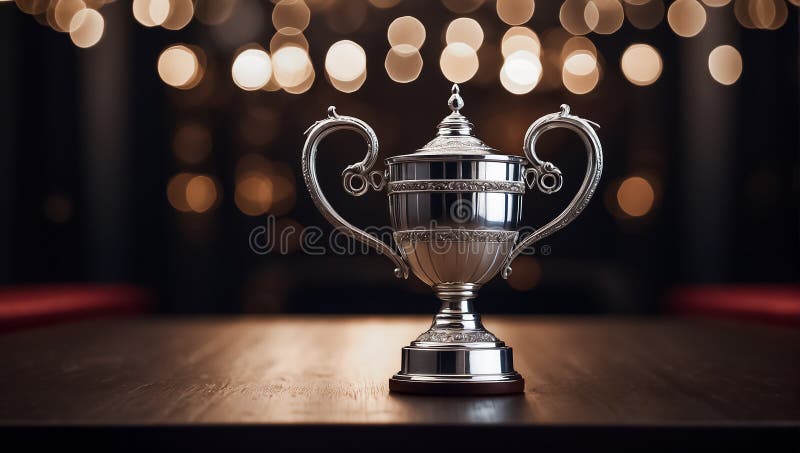Silver Winner Successful Cup Awarding Triumph Stock Illustration ...