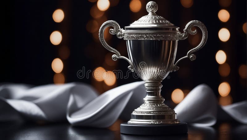 Silver Winner Successful Cup Awarding Triumph Reward Stock Illustration ...