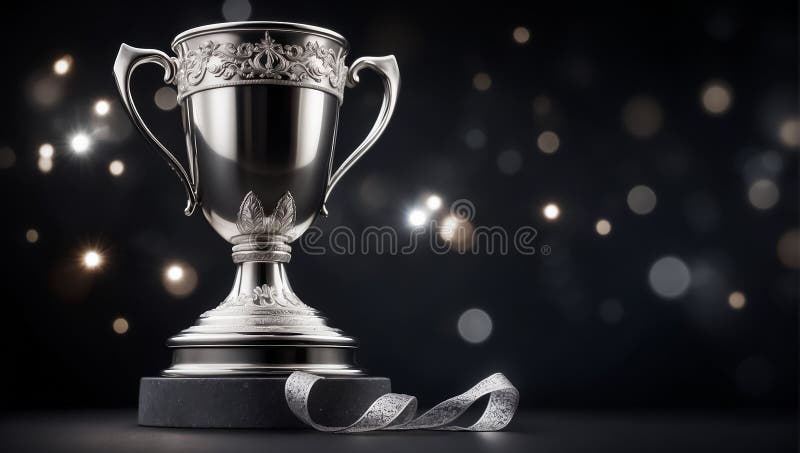 Silver Winner Successful Cup Awarding Triumph Reward Prize Stock ...