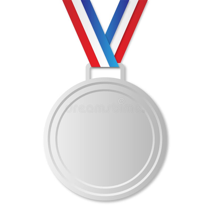 Silver Winner Medal with Ribbon, Vector Image Stock Vector ...