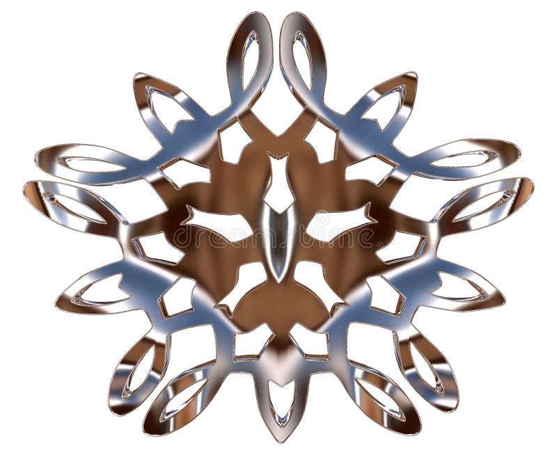 Silver Winter Snowflake on a White Background Stock Illustration ...