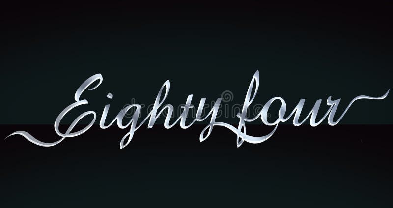 84 in Silver Words stock illustration. Illustration of woding - 378817128