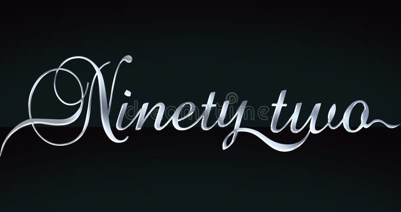 92 in Silver Words stock illustration. Illustration of remembrance ...