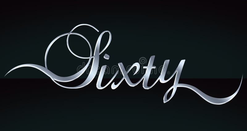 60 in Silver Words stock image. Illustration of serif - 378816789