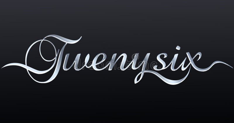 26 in Silver Words stock image. Illustration of silver - 378816353