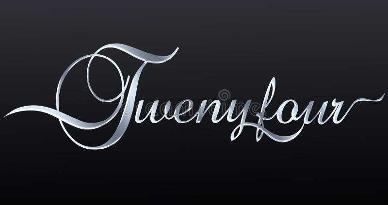 24 in Silver Words stock illustration. Illustration of woding - 378816338