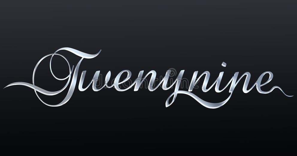 29 in Silver Words stock illustration. Illustration of shining - 378816390