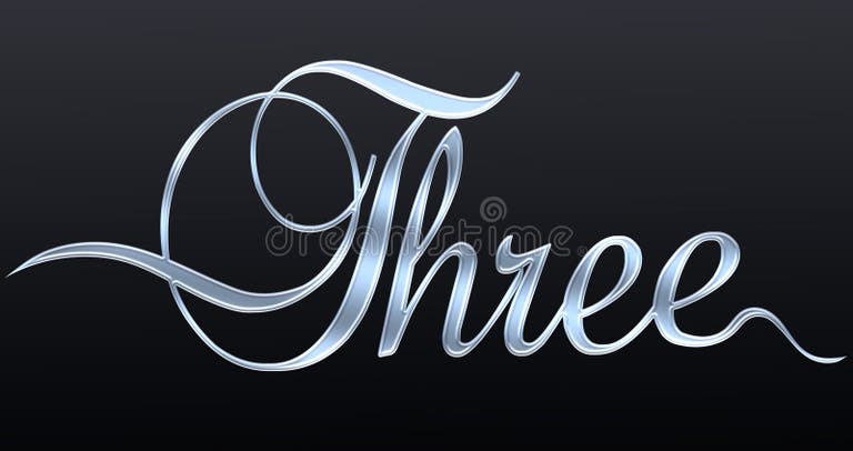 3 in Silver Words stock photo. Illustration of word - 378816104