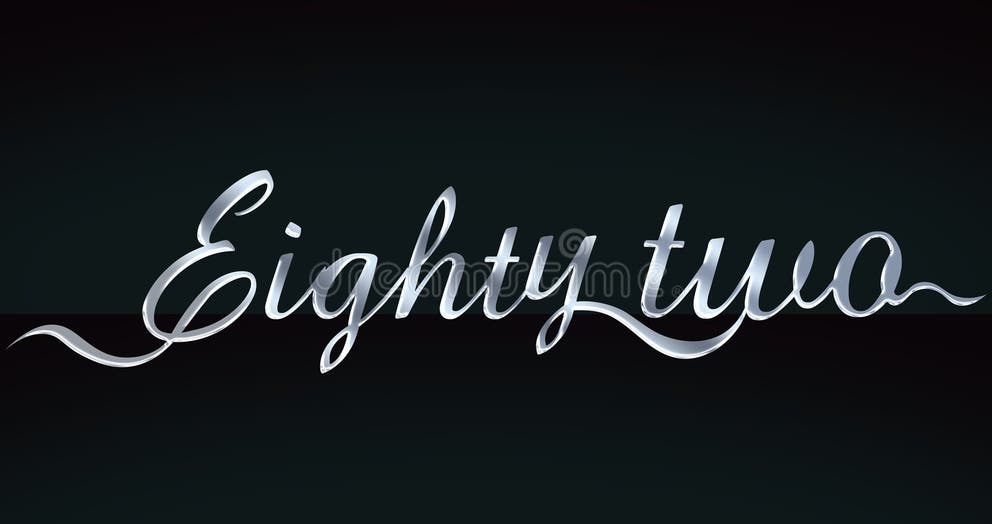 82 in Silver Words stock photo. Illustration of serif - 378817108