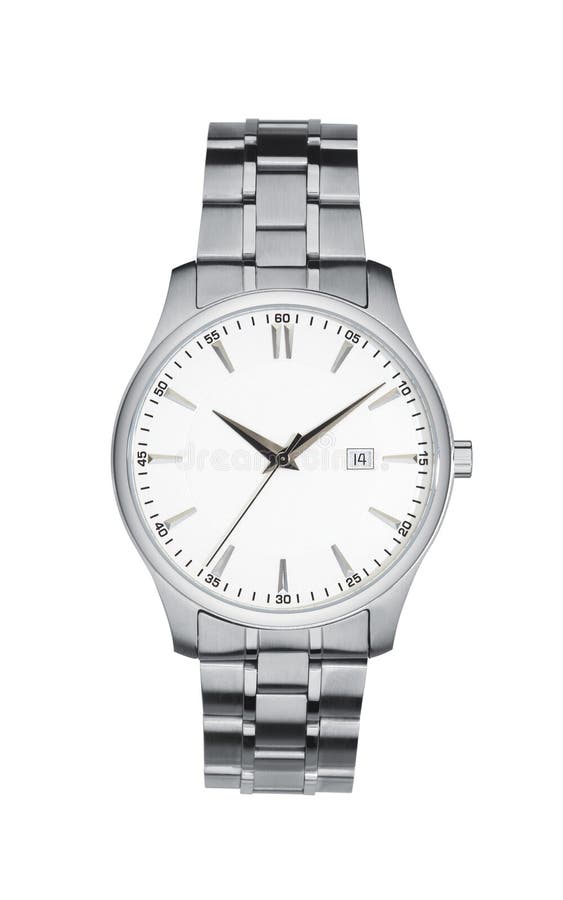 Silver Wrist Watch Isolated White with Clipping Path Stock Image ...
