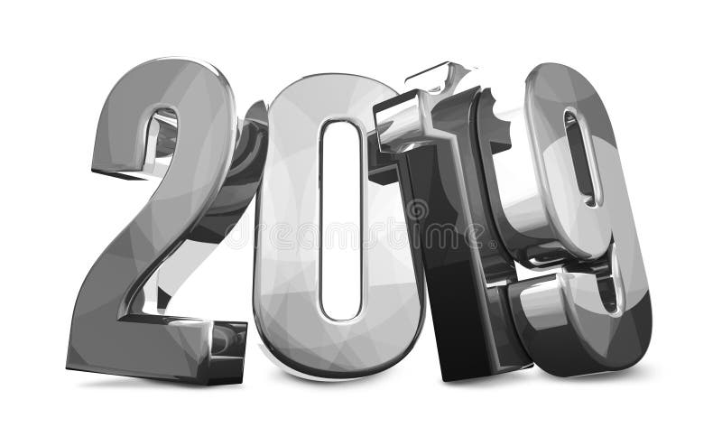 2019 Silver Year Number 3d Render Stock Illustration - Illustration of ...