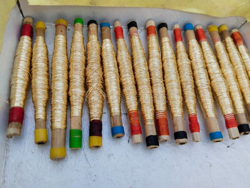 Silver Zari Stack for Banarasi Saree. Hand Loom Tool Weaving Shuttle ...