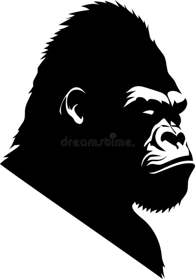 Silverback Gorilla Black Color Logo Stock Vector - Illustration of logo ...