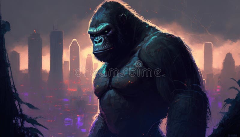 The Silverback Sage. Generative AI Stock Illustration - Illustration of ...