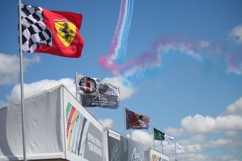 Silverstone Formula One Flags Editorial Image - Image of arrow, formula ...
