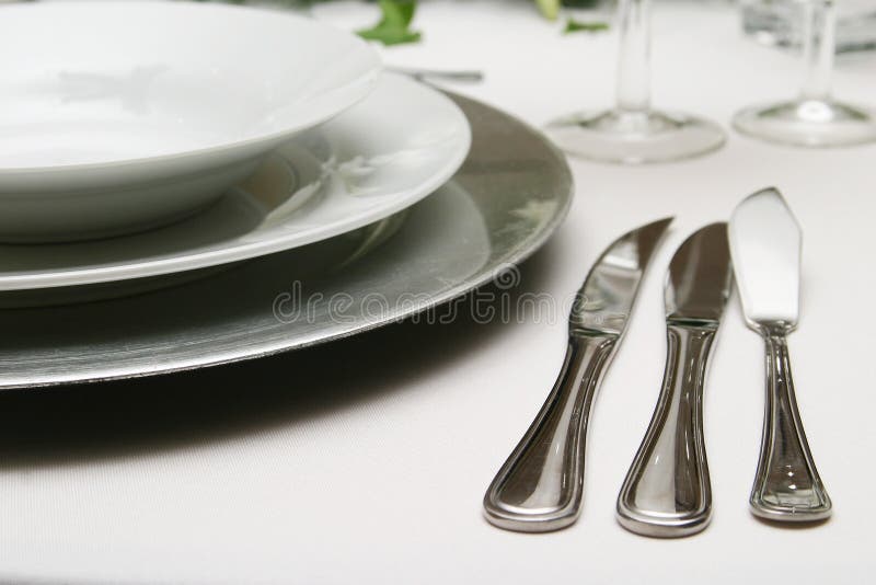 Silverware and crockery stock photo. Image of tablesetting - 97422