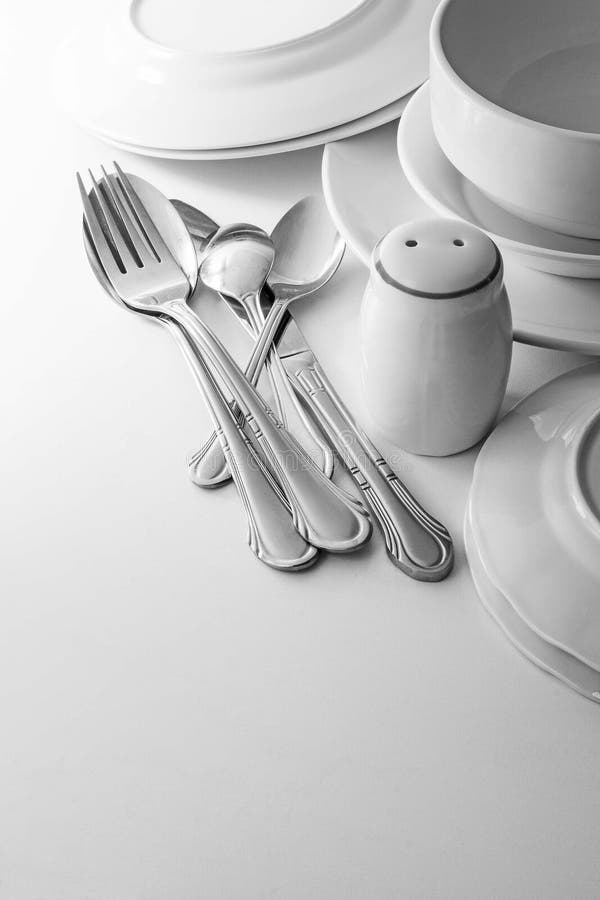 Silverware and Dishes on the Table Stock Image - Image of celebration ...