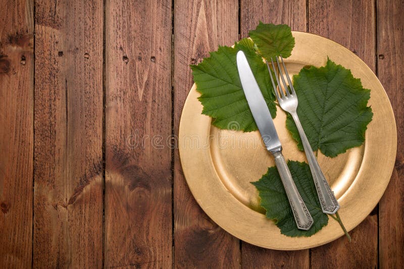 Silverware with an Empty Tag on a Table Stock Photo - Image of serve ...