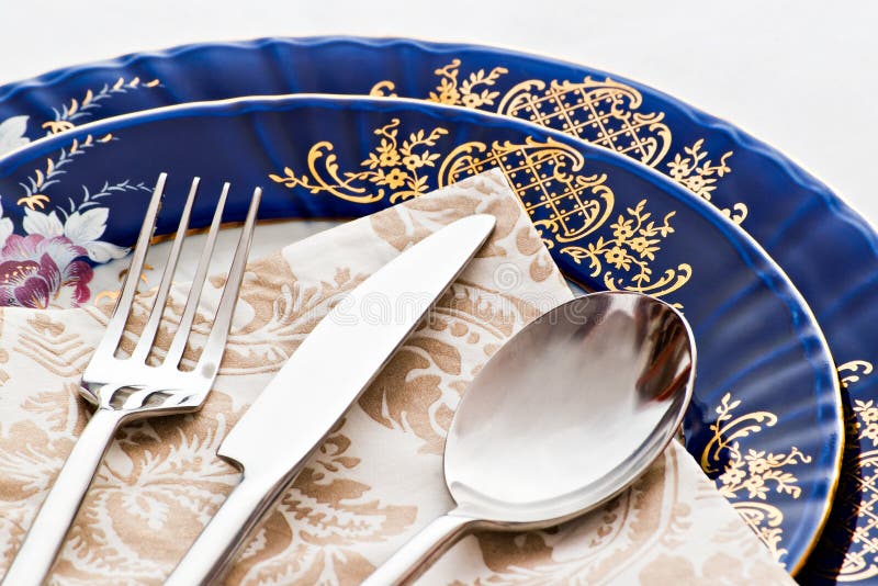 Silverware and porcelain stock image. Image of beige - 16510107