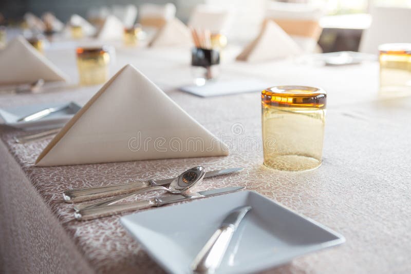 Silverware Set on Luxury Dining Table Stock Photo - Image of fork ...