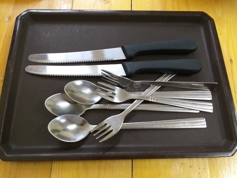 Silverware on table stock photo. Image of dining, crockery - 71664676