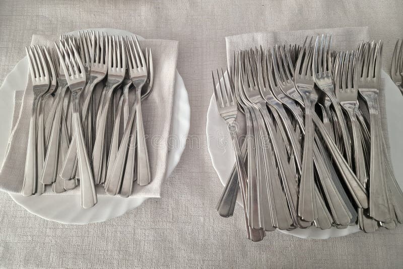 Silverware on the table stock image. Image of decoration - 249360401