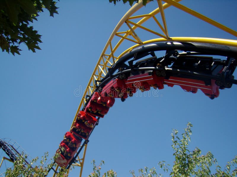 Silverwood Corkscrew Coaster Stock Photo - Image of corkscrew, blue ...