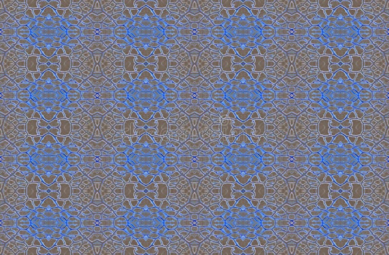 SILVERY BLUE DELICATE FILIGREE PATTERN on LIGHT BROWN BACKGROUND Stock ...