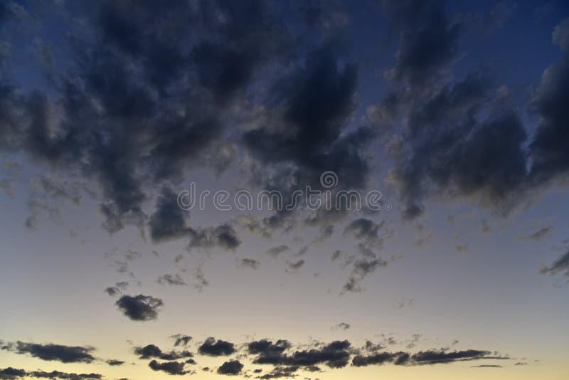 Silvery Clouds in the Blue Sky in the Evening. Beautiful Blue Clouds on a Summer Evening Stock ...