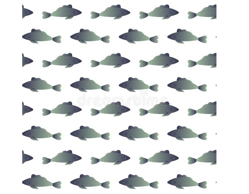 Silvery Little Fish. Vector. Seamless Pattern. Stock Illustration ...