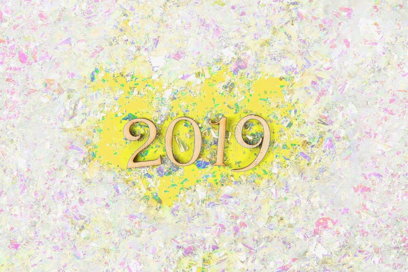 2019 on Silvery Snow. Top View, Flat Lay. Stock Photo - Image of ...