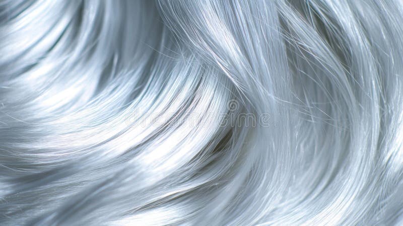 Silvery White Hair Swirling in Soft Curves Stock Illustration ...