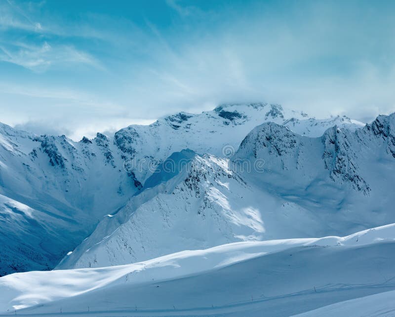 Silvretta Alps Winter View (Austria Stock Image - Image of view, resort ...