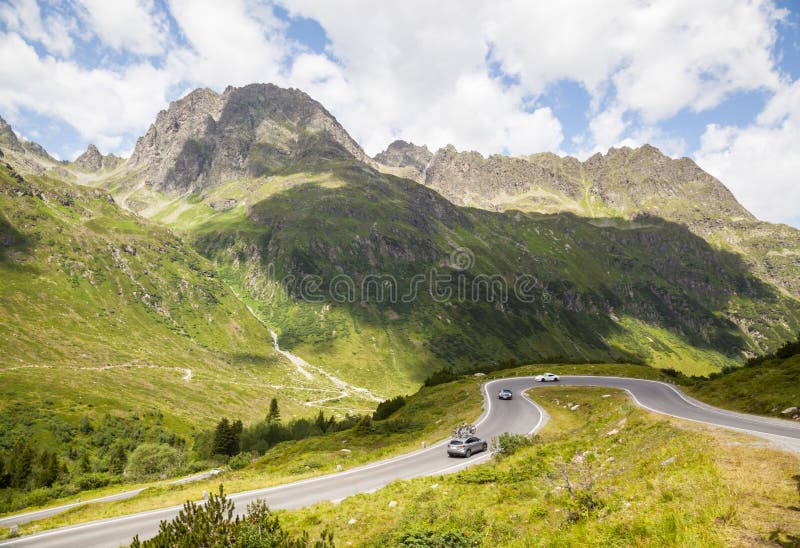 Silvretta Alpine Road stock image. Image of landscape - 45656737