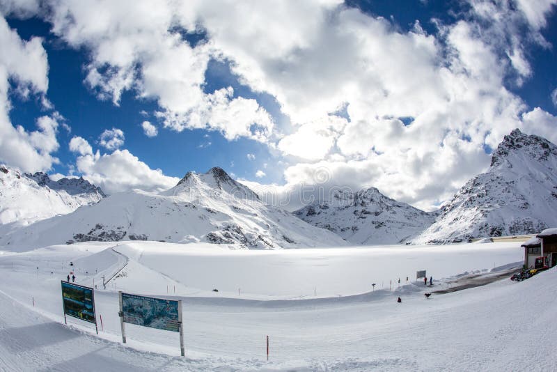 Silvretta Lake stock image. Image of clouds, montafon - 37569475